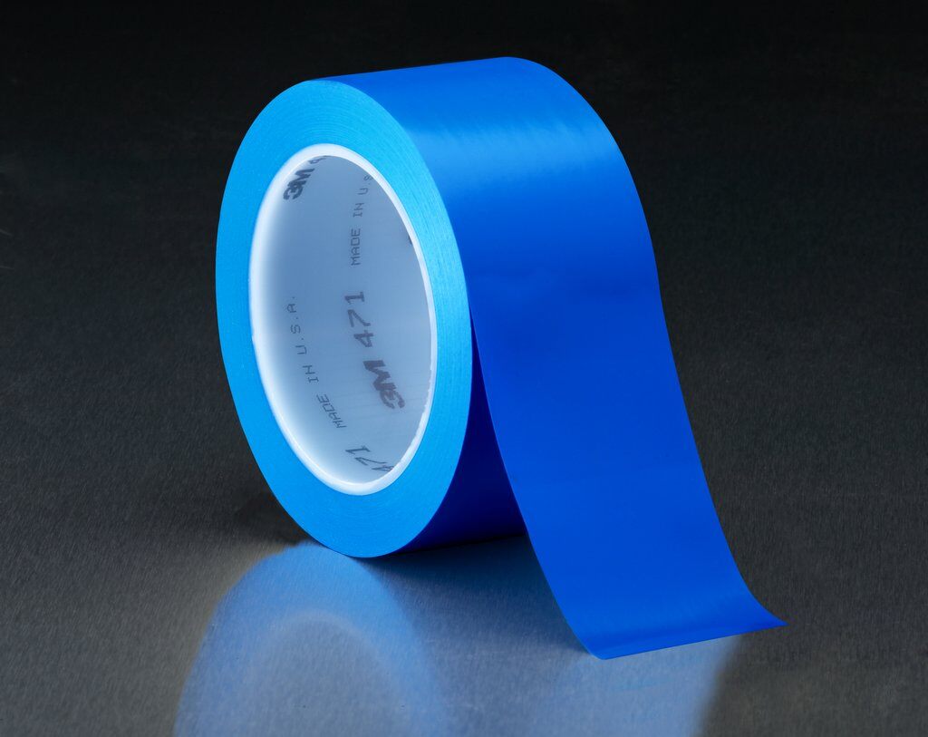 3M 471-3X36-BLU ~ Vinyl Tape 471 Blue (3 Inch x 36 Yards) | STUK.Solutions